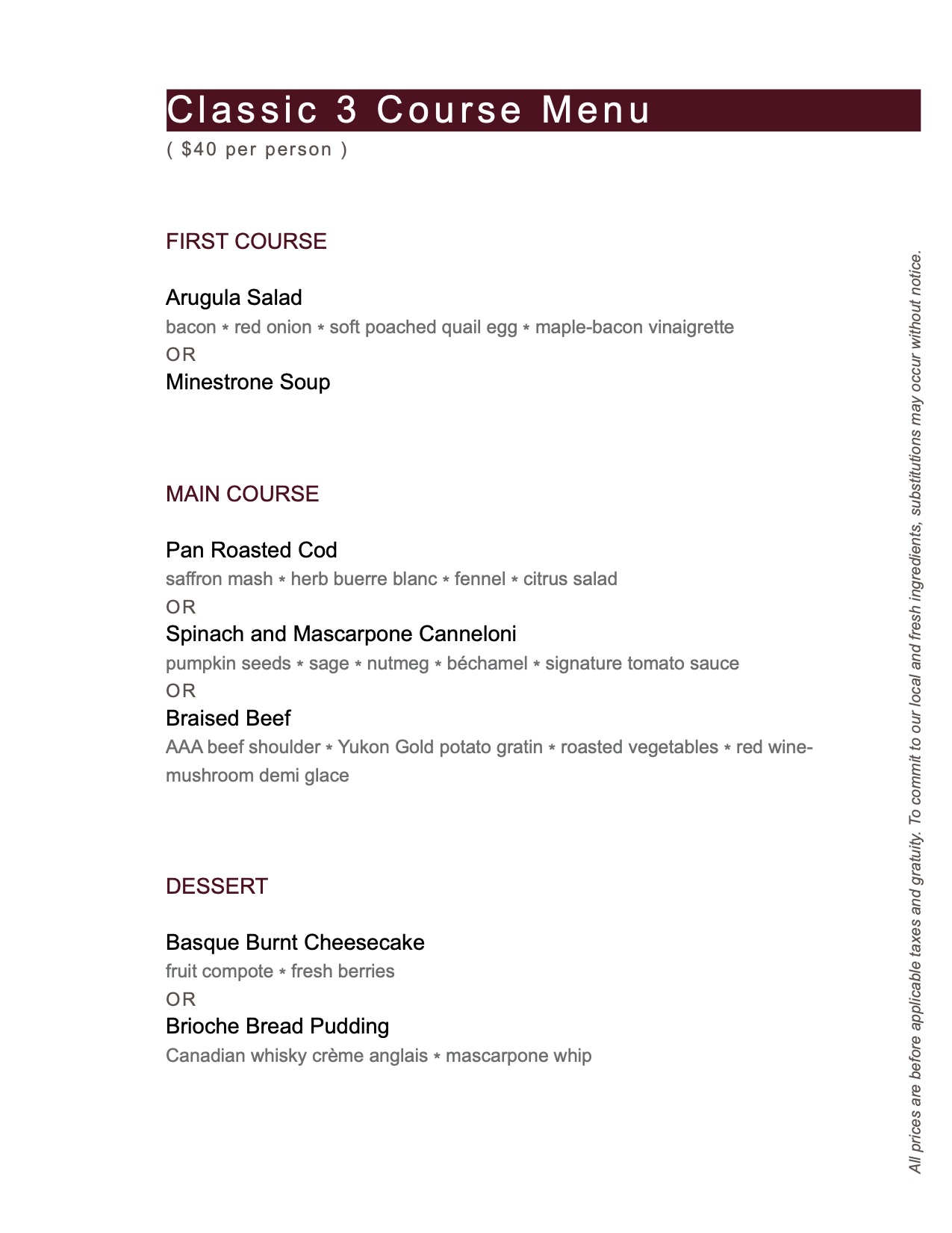 Food Menus | Six Mile Pub & Eatery