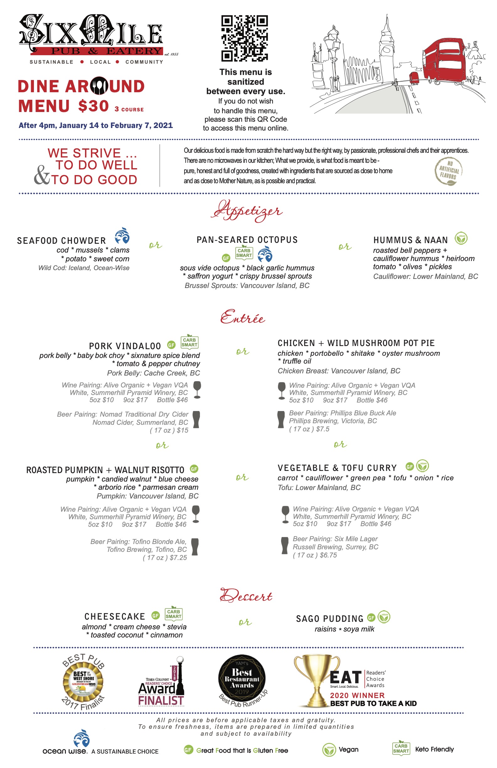 Food Menus | Six Mile Pub & Eatery