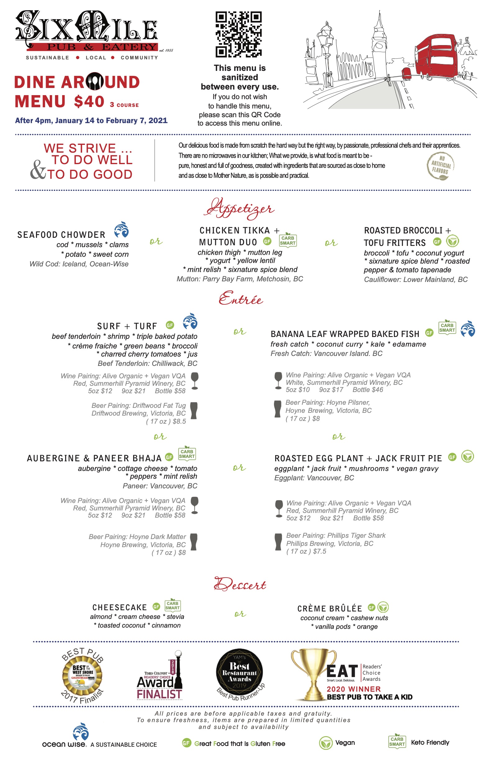 Food Menus | Six Mile Pub & Eatery