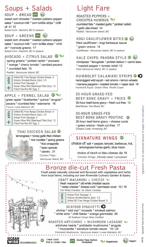 Food Menus - Six Mile Pub & Eatery