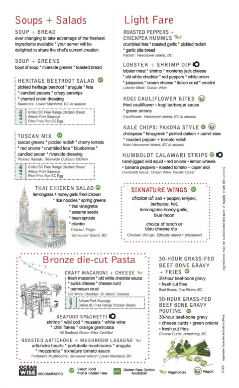 Food Menus - Six Mile Pub & Eatery