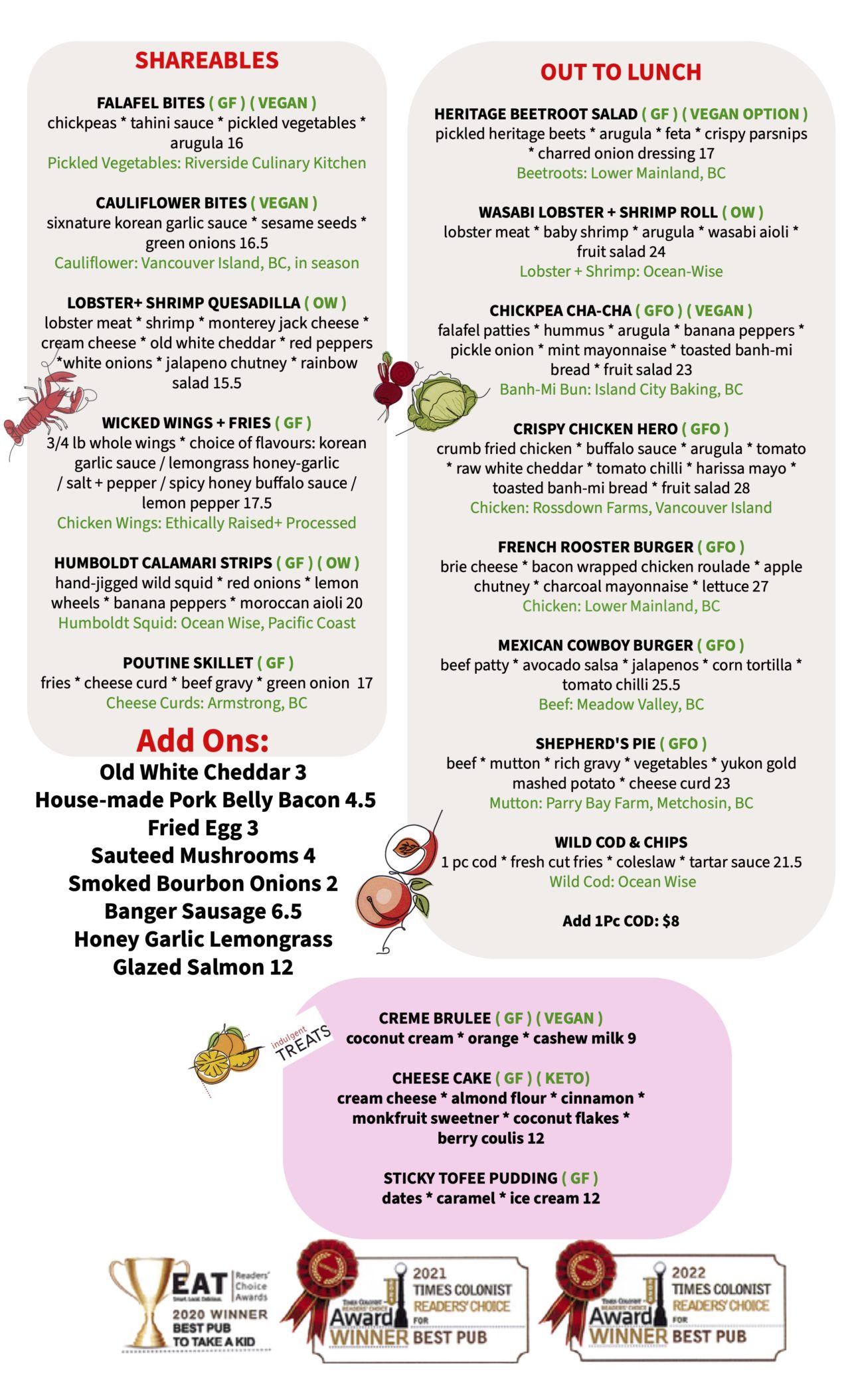 Food Menus - Six Mile Pub & Eatery